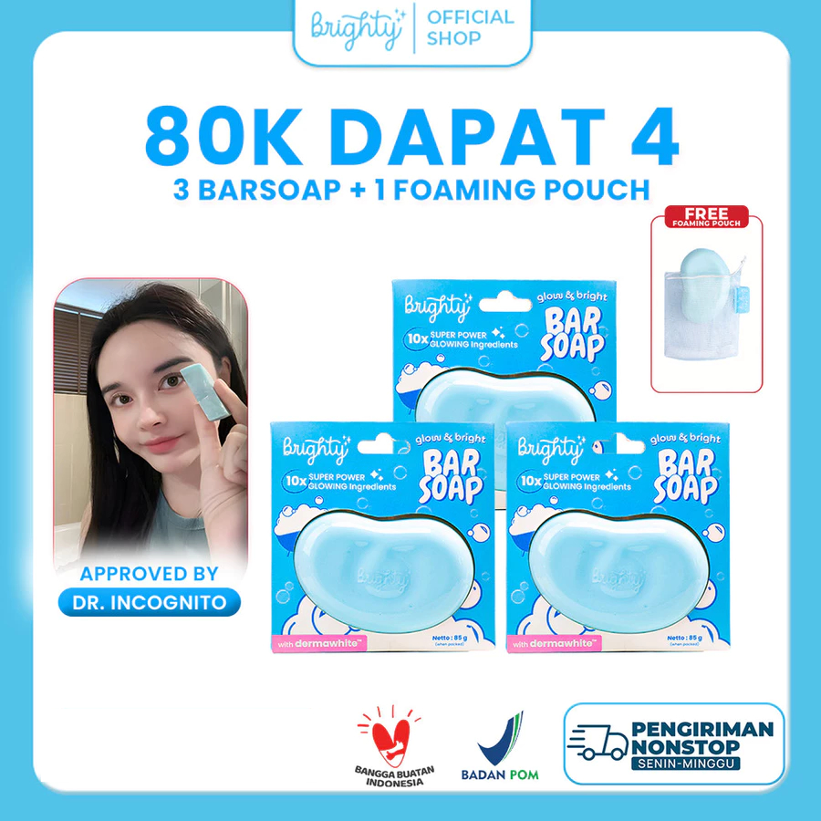 Jual [READY STOCK] Brighty Glow & Bright Bar Soap Sabun Mandi Pemutih badan sabun pencerah sabun ...
