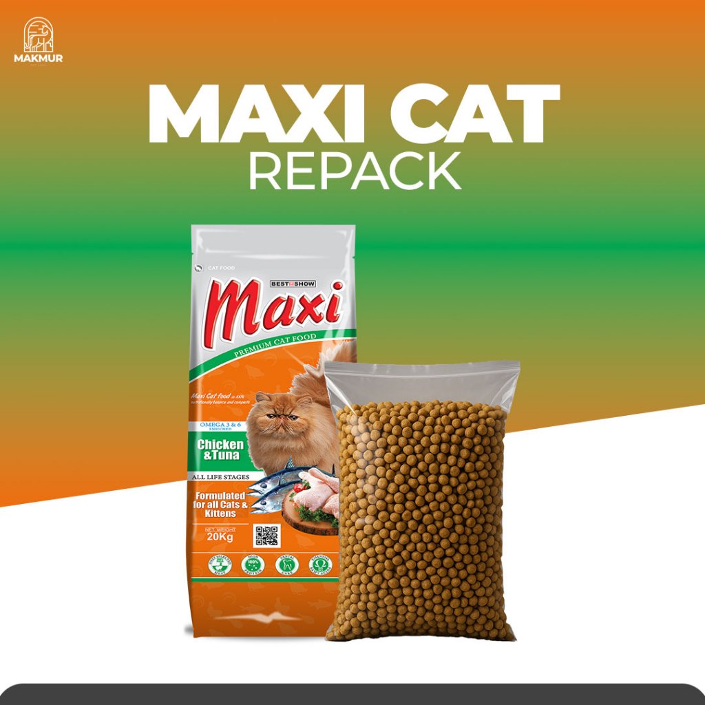 Jual MAXI PREMIUM CAT FOOD - REPACK - 800gr & 1KG | Shopee Indonesia