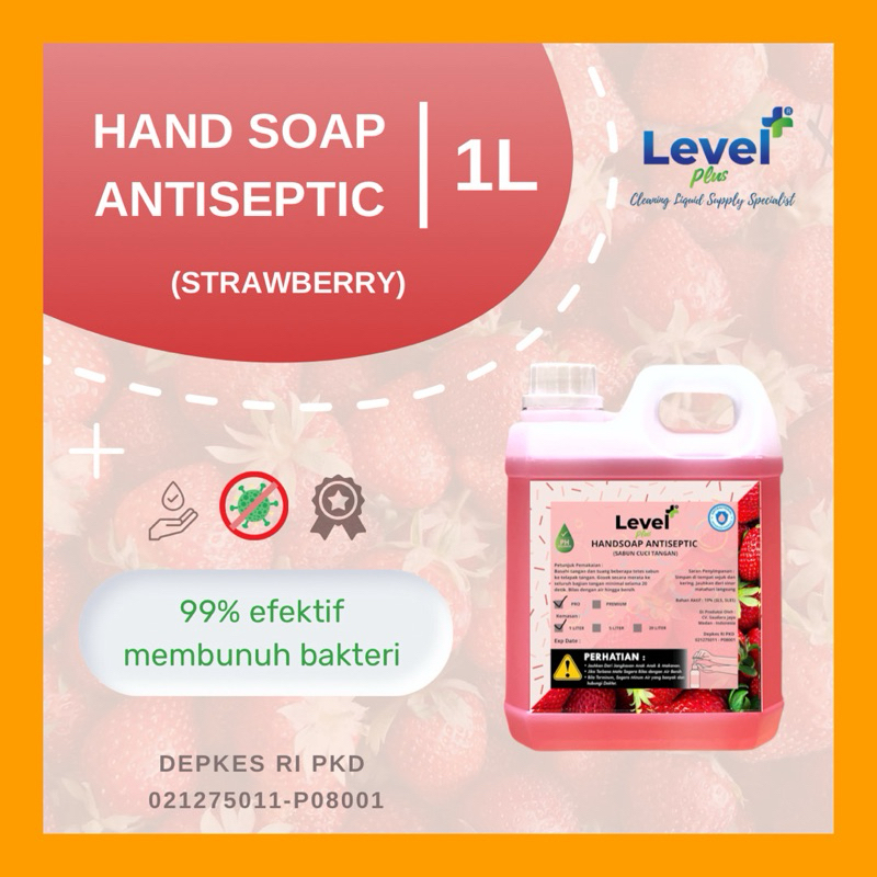 Jual Sabun Cuci Tangan - Hand Soap Antiseptic 1L (Strawberry) LEVEL ...