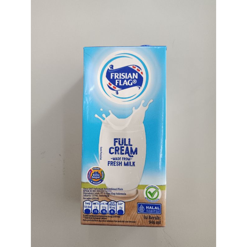 Jual SUSU UHT FRISIAN FLAG BENDERA FULL CREAM 946ML | Shopee Indonesia