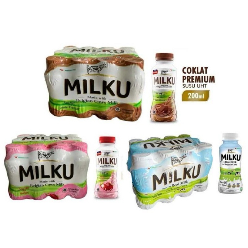 Jual SUSU MILKU KEMASAN BOTOL 200ml [1slop isi 12 botol] | Shopee Indonesia