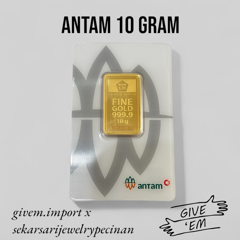 Jual 10 Gram ANTAM LM Logam Mulia Emas Batangan Investasi Press Redmark Certieye Original Asli ...
