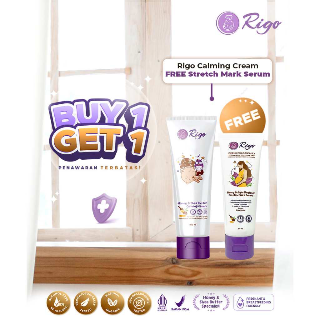 Jual PROMO Buy 1 Get 1 Rigo Honey & Shea Butter Calming Cream Baby ...
