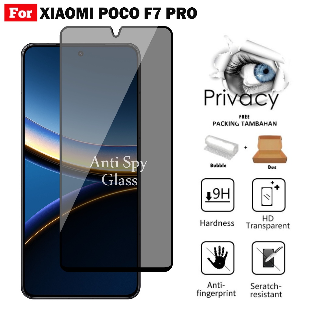 Jual Tempered Glass Xiaomi Poco F7 M7 Pro Ultra 5G Layar Privacy Anti Spy Full Cover | Shopee ...