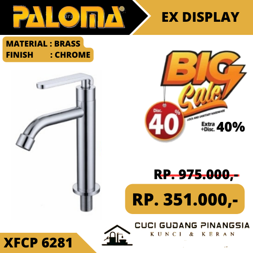 Jual PALOMA EX FCP 6281 KERAN WASTAFEL ENGKOL 1/2" CHROME ( EX DISPLAY ...