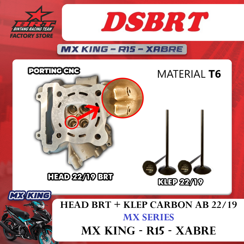 Jual HEAD BRT PORTING CNC 22 19 MX KING R15 XABRE | Shopee Indonesia