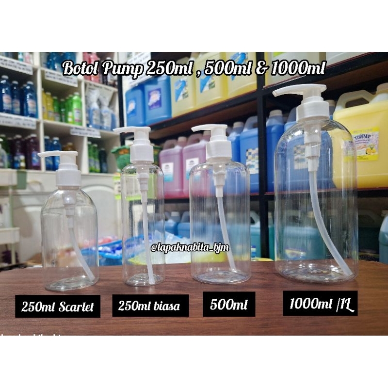 Jual Botol Kosong Pump pencet ( kemasan 250ml, 500ml & 1L) | Shopee ...