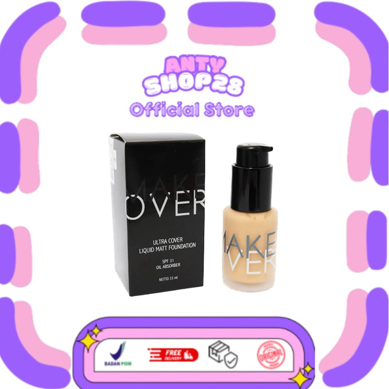 Jual ULTRA COVER LIQUID MATT FOUNDATION MAKEOVER | Shopee Indonesia