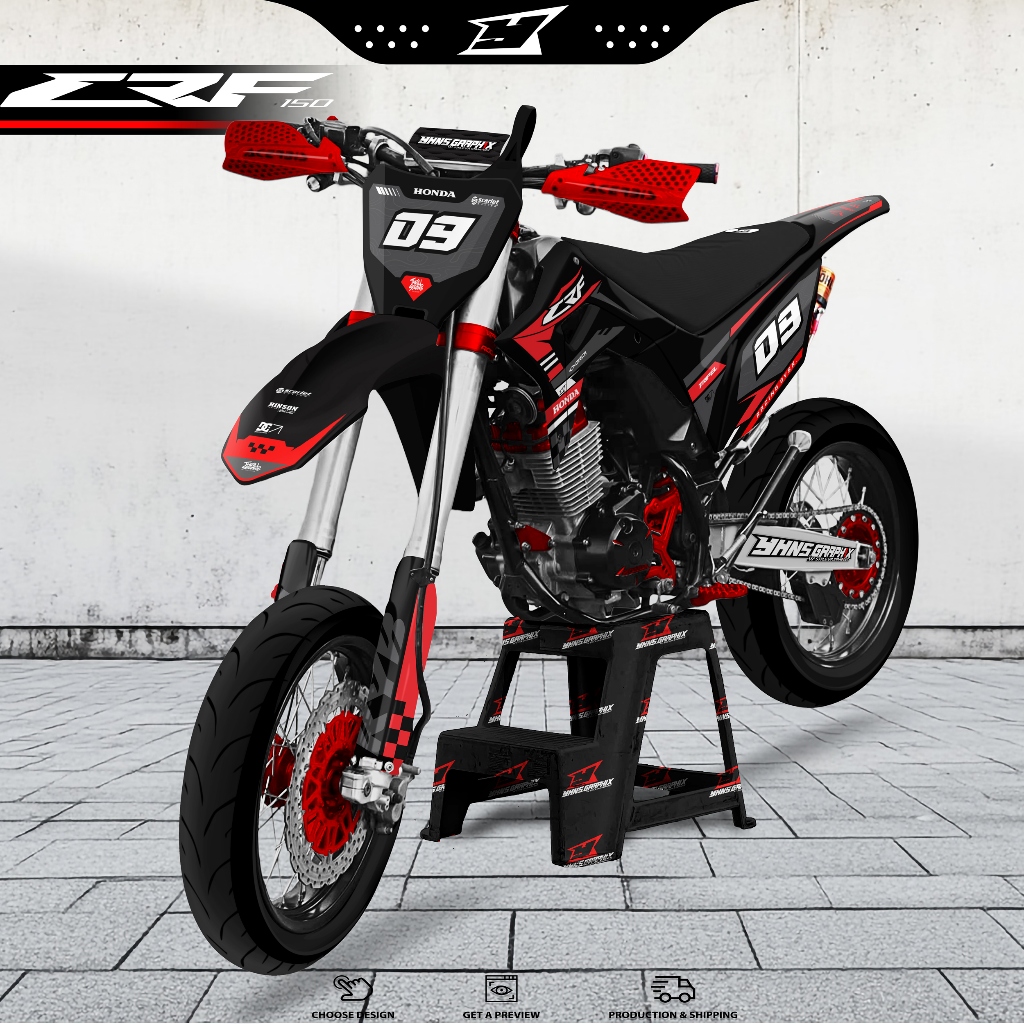 Jual Decal CRF 150 L SuperMoto Full Body / Sticker Decal CRF 150 L Bisa Custom Nomor Dan Nama ...