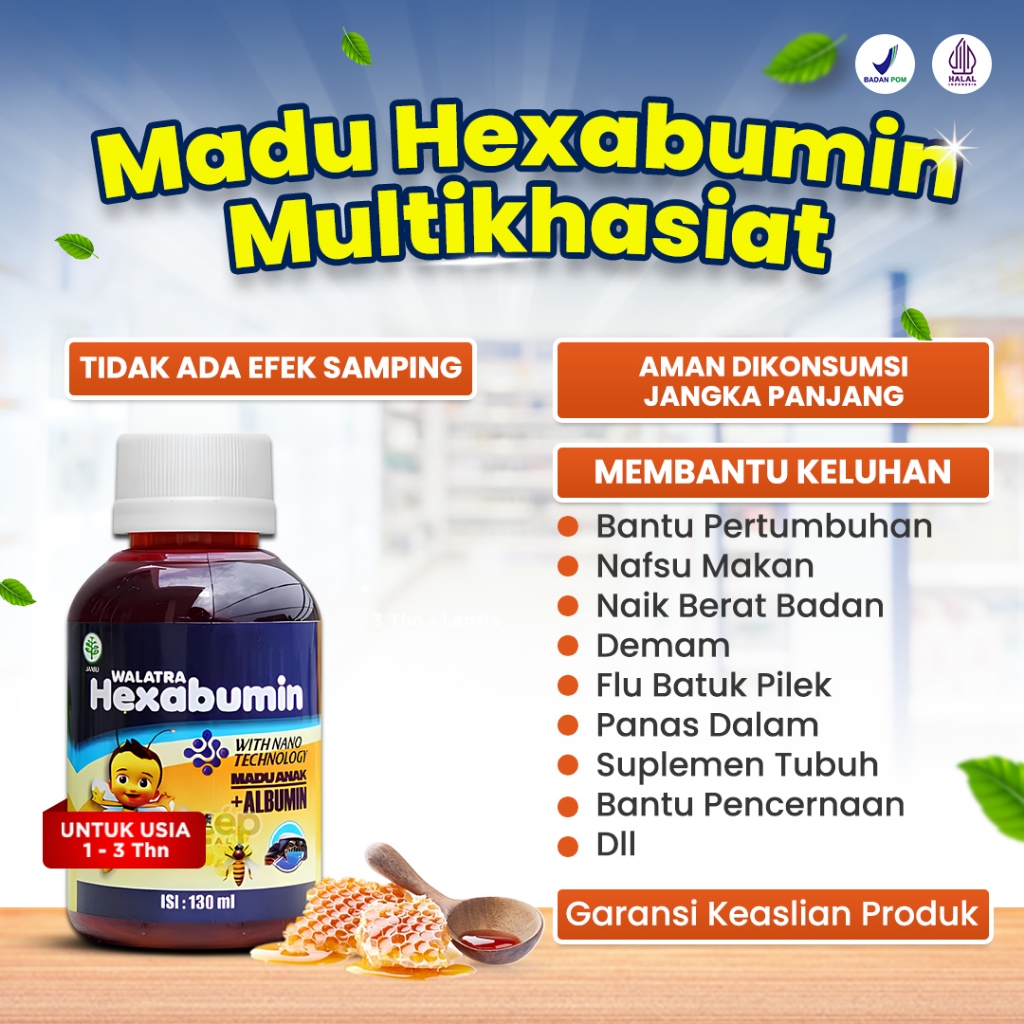 Jual Walatra Hexabumin Madu Anak 100% Original Penggemuk Badan Anak ...