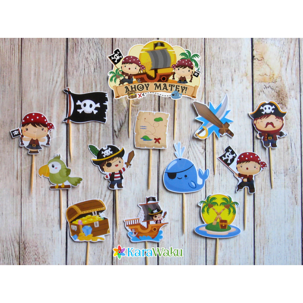 Jual Pirates Birthday Cake Topper - Hiasan Dekorasi Tusukan Kue Cupcake ...