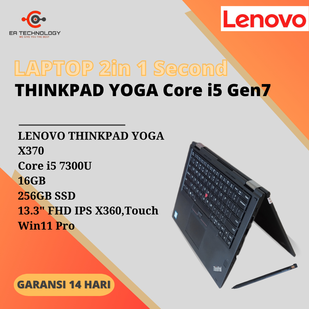 Jual LENOVO THINKPAD YOGA X370 Core i5-7300U 16GB 256SSD 13.3" FHD IPS ...