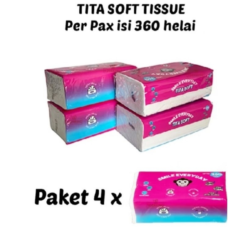 Jual Tissue murah titasoft paket 4 pack 2 ply 360 helai tissue wajah ...