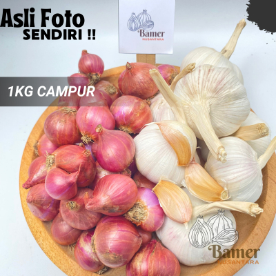 Jual Bawang Merah Campur Bawang Putih Super 1 KG Termurah Besar Jumbo Sedang Campuran Kering ...