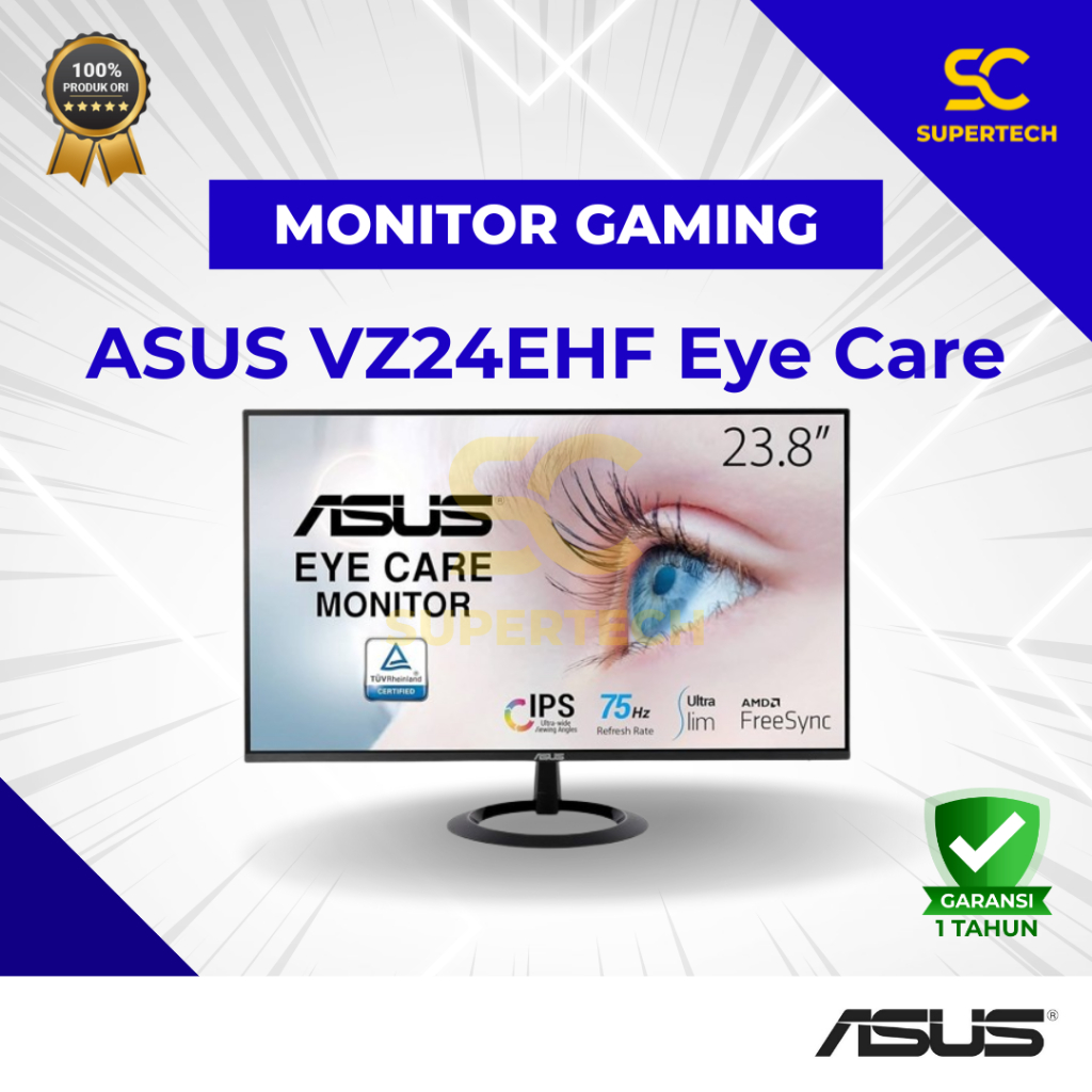Jual Asus VZ24EHF Eye Care Gaming Monitor 24" IPS Full HD 100Hz VZ 24 ...