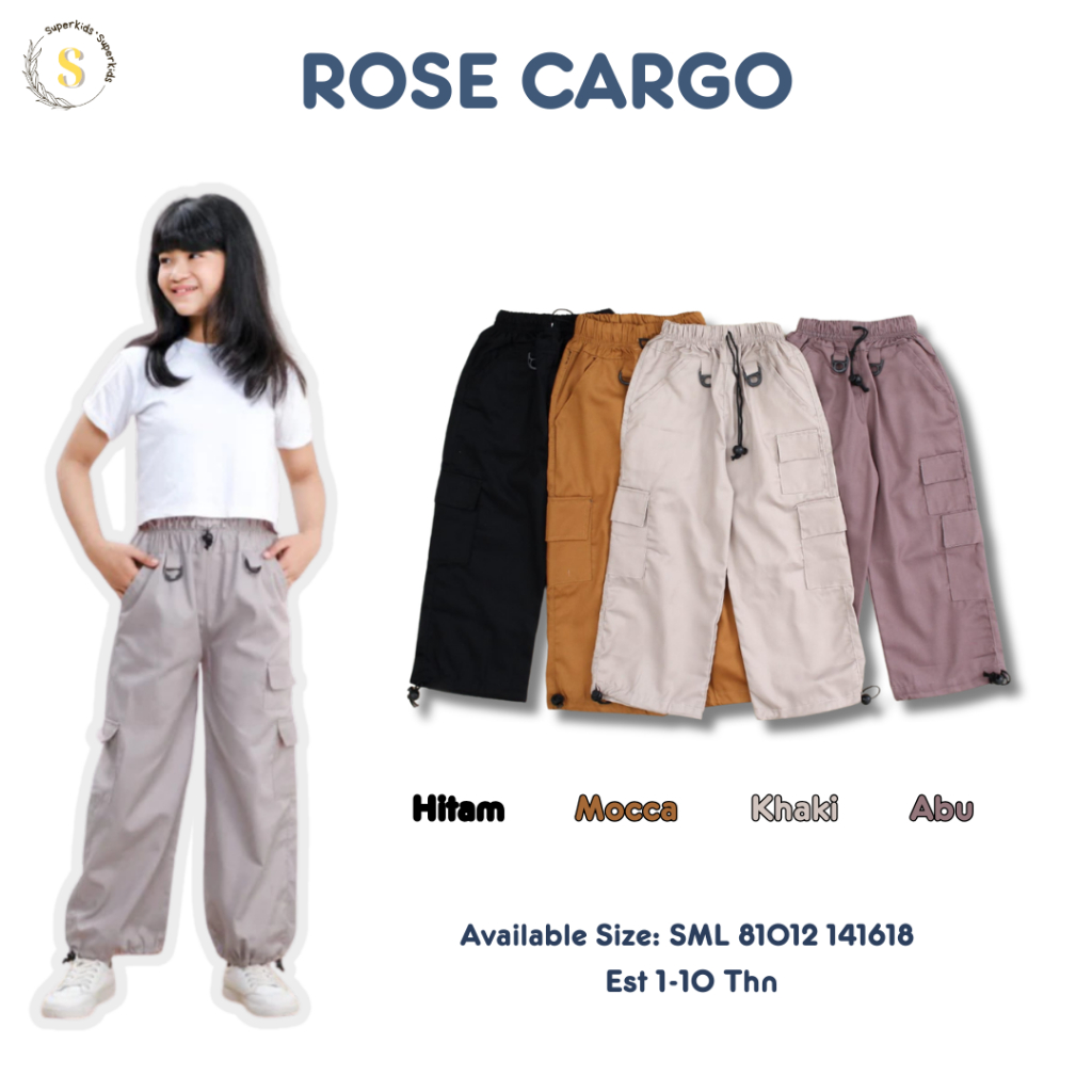 Jual KIDSSUPER ROSE - Celana Cargo Anak Perempuan Celana Panjang Anak ...