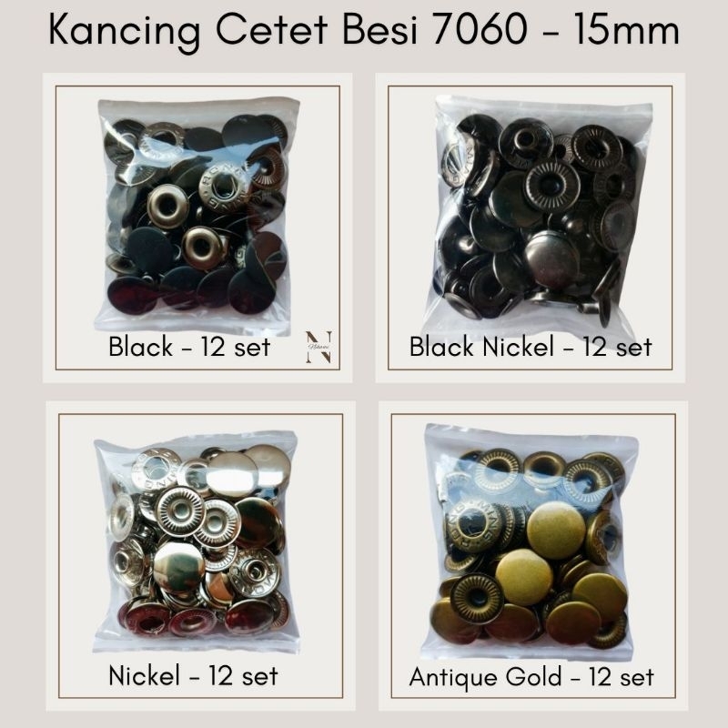 Jual Kancing Jepret Kancing Cetet Besi 15mm Kode 7060 Isi 12 Pasang ...