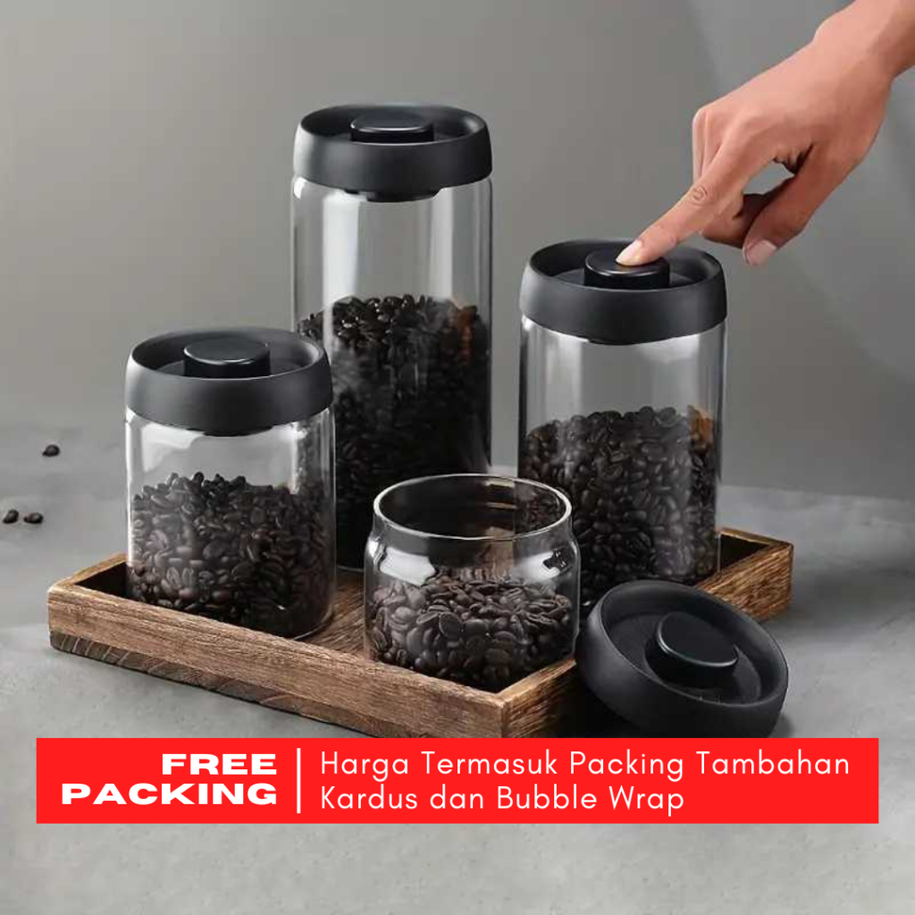 Jual Toples Vakum Kaca Kedap Udara Air Tight Vacuum Sealed Container ...