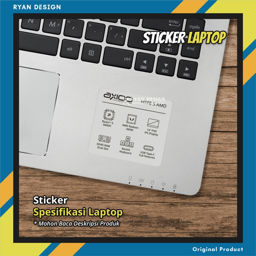 Jual Stiker Logo Laptop Axioo Hype 5 AMD Stiker Spesifikasi Fitur ...