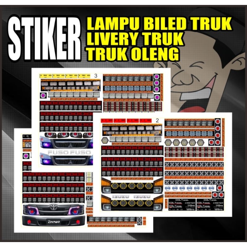 Jual stiker lampu tembak truk miniatur, stiker truk ooeng | Shopee ...