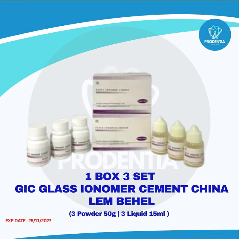 Jual 1 BOX 3 Set GIC Glass Ionomer Cement China Lem Behel dan Tambalan Gigi Self Cure Tanpa ...