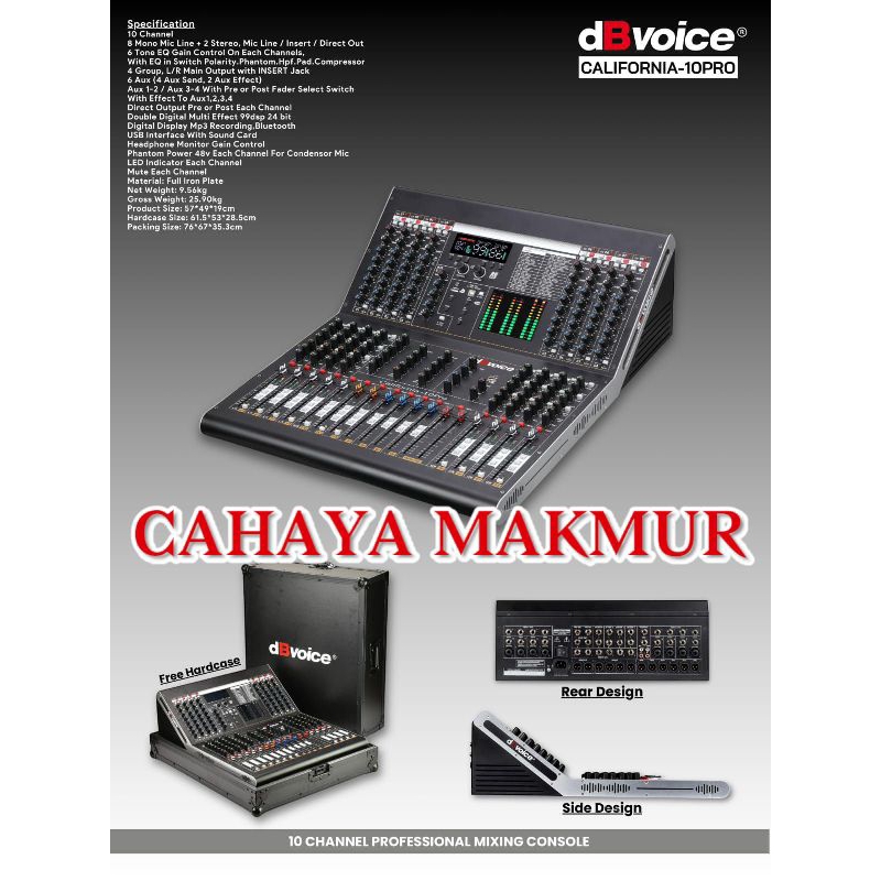 Jual mixer Audio Bagus 10 Channel pro Db Voice California 10Pro ...