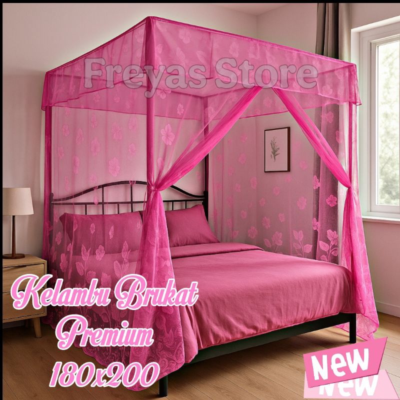 Jual KELAMBU KAIN BURKAT MOTIF BUNGA UK 180x200 | Shopee Indonesia