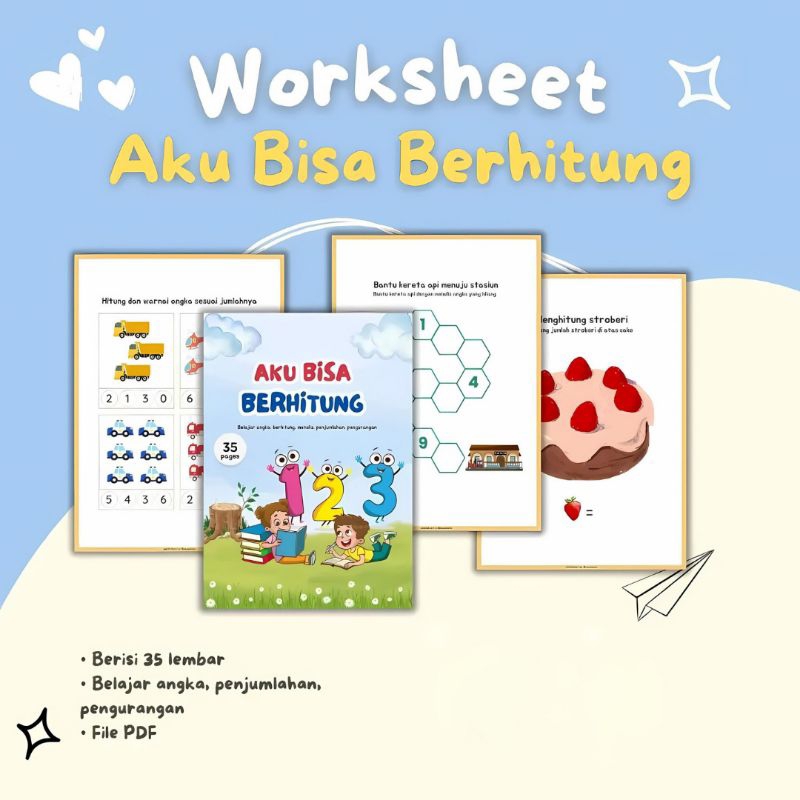 Jual Worksheet Aku Bisa Berhitung - Worksheet Anak Usia Dini untuk ...