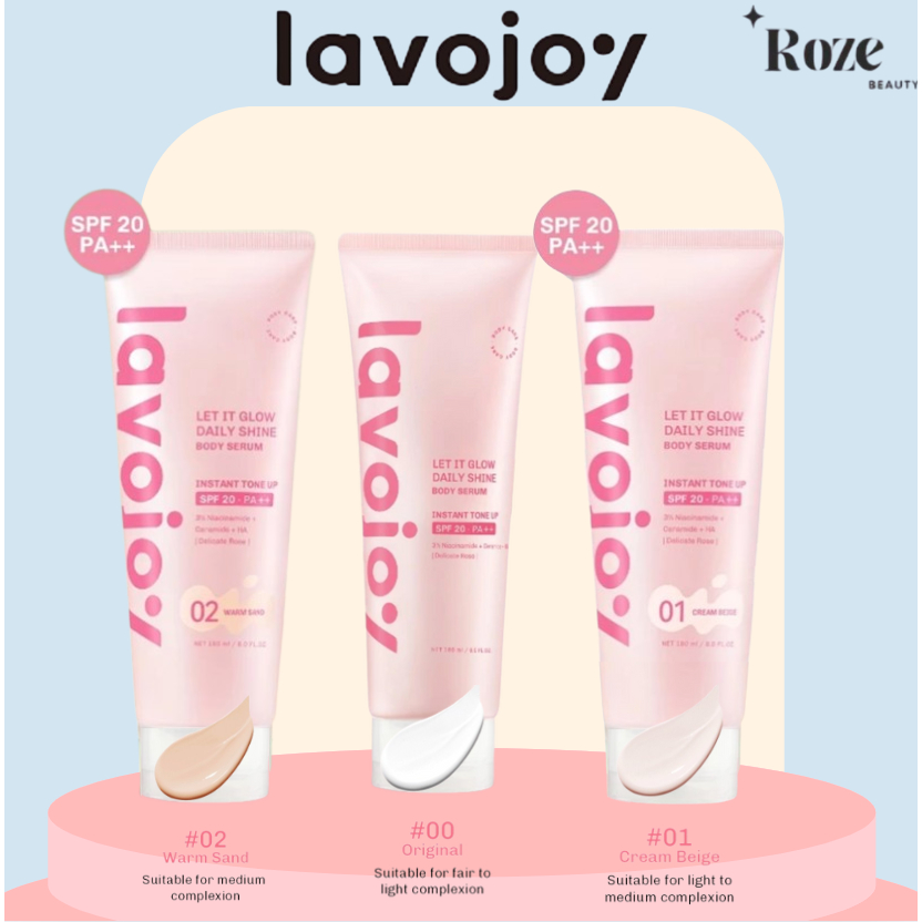 Jual 🪷𝐑𝐎𝐙𝐄🪷 Lavojoy Let It Glow Daily Shine Body Serum Instant Tone Up ...
