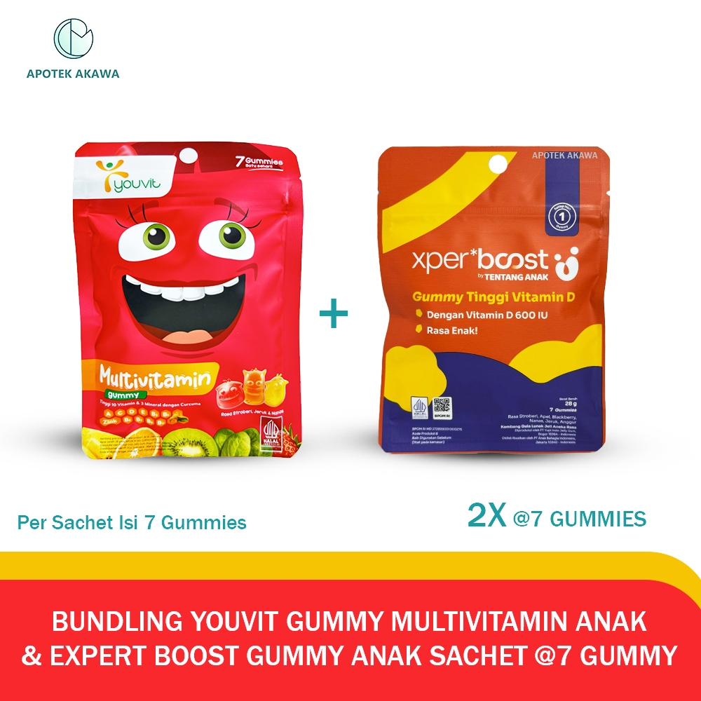 Jual BUNDLING YOUVIT GUMMY MULTIVITAMIN ANAK & EXPERT BOOST GUMMY ANAK SACHET @7 GUMMY / APOTEK ...