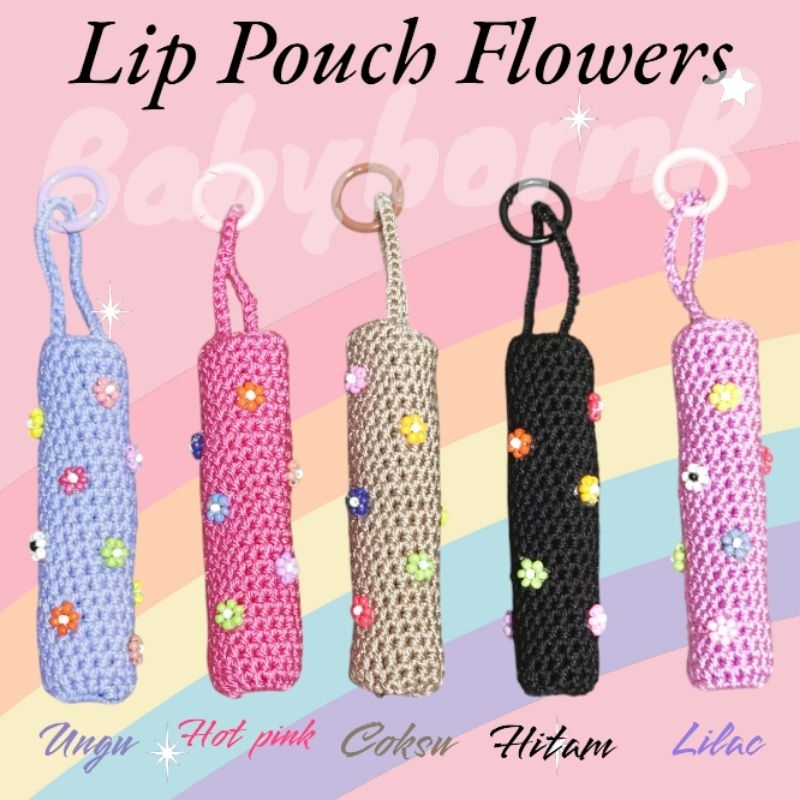 Jual Lip Pouch Bunga + Custom Nama + Clay | Shopee Indonesia