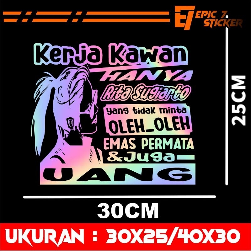 Jual New Sticker Kata Hologram Terbaru Kata Kerja Kawan Untuk Kaca Body ...
