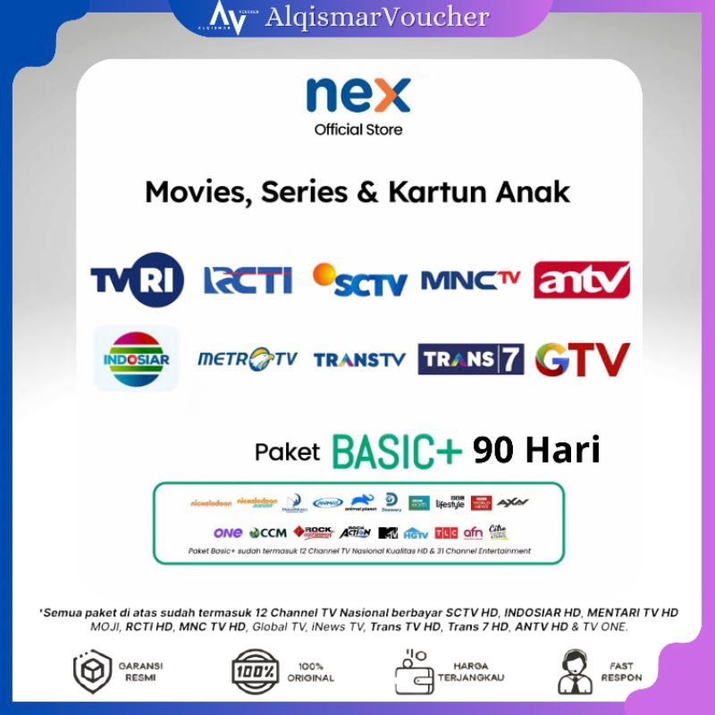Jual TV VOUCHER Paket BASIC+ Nex Parabola 90 Hari Bisa Semua Jenis Nex parabola | Shopee Indonesia