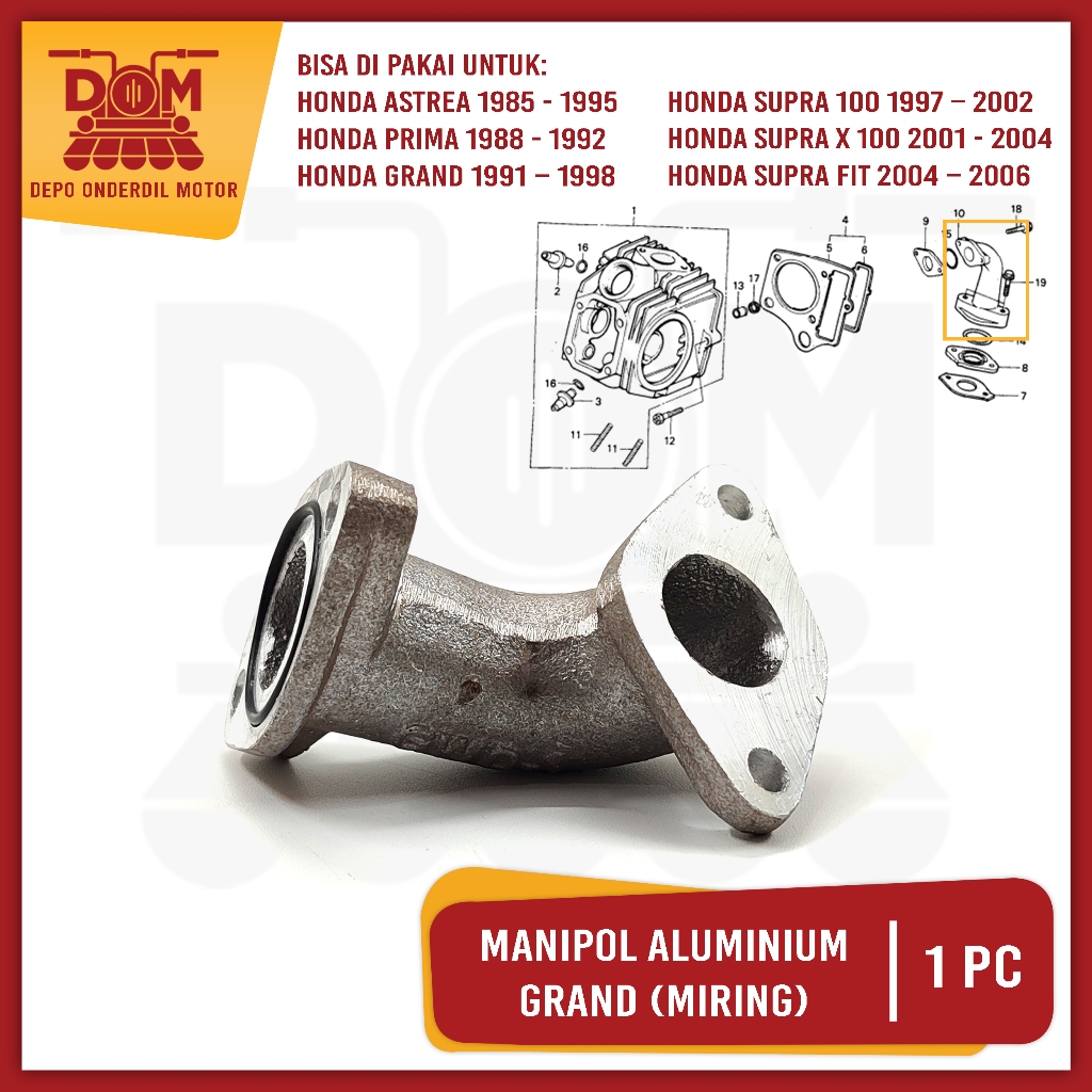 Jual Manipol Grand Miring Aluminium (PSP) Insulator Diral Intake ...