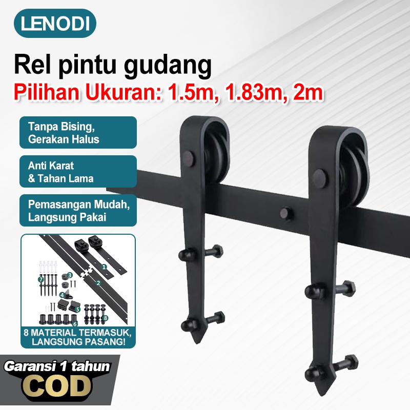 Jual 6.6ft Rel Pintu Geser Sleding Baja Karbon Bergerak Kit Katrol ...