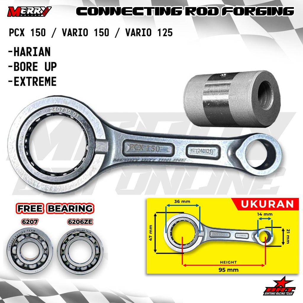 Jual Stang Seher Piston Connecting Rod Conrod Forged / Forging Pin 14 ...