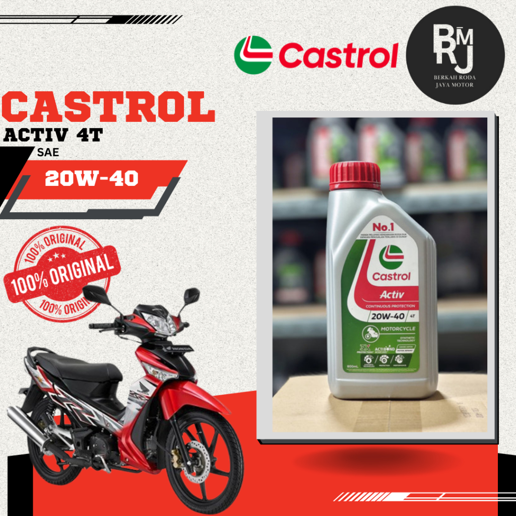 Jual OLI CASTROL ACTIV 4T SAE 20W-40 0,8L MOTOR BEBEK | Shopee Indonesia