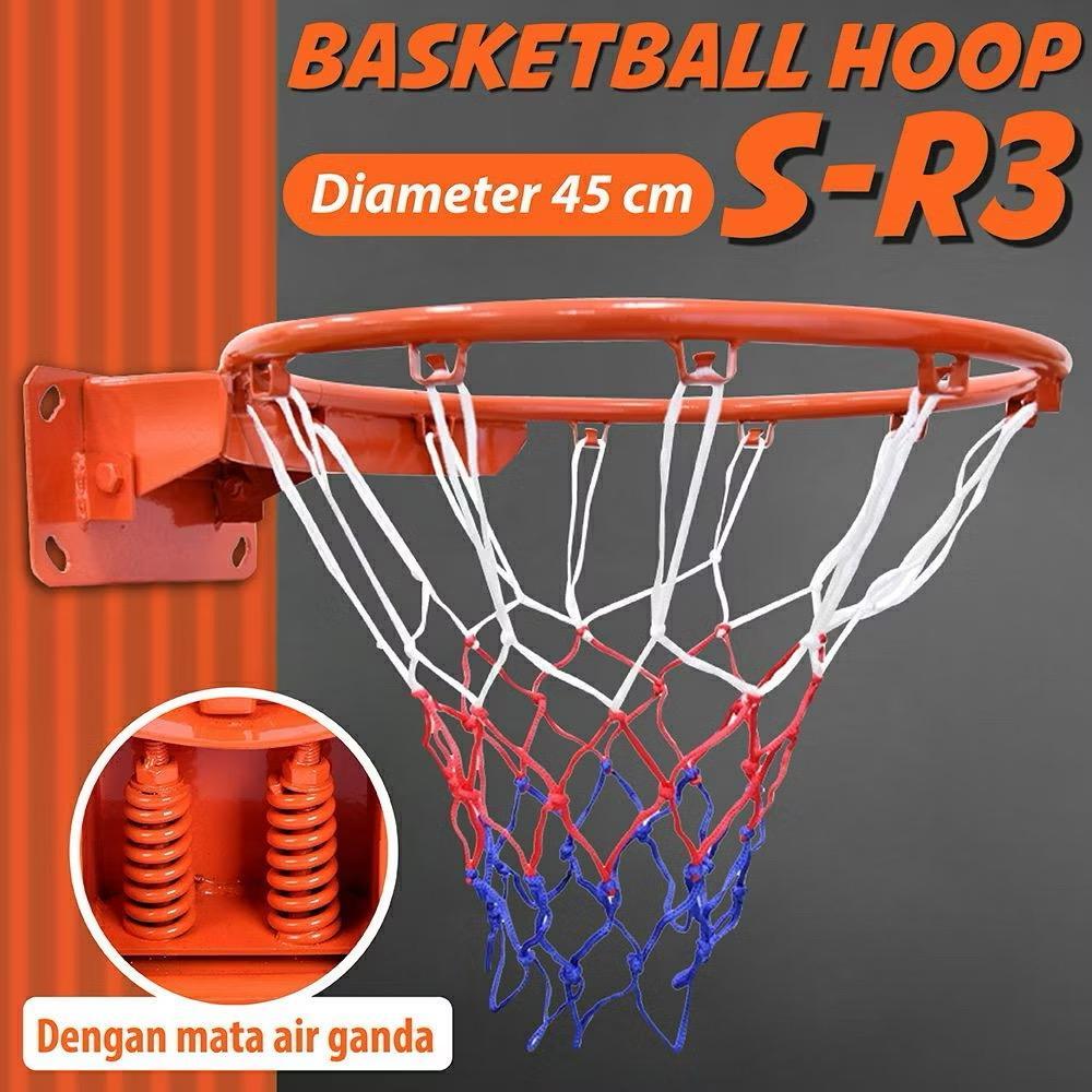 Jual POTENCE Ring Basket Basketball Hoop Besar 45Cm Ring Basket Standart Besi Tempel Tembok Ring ...