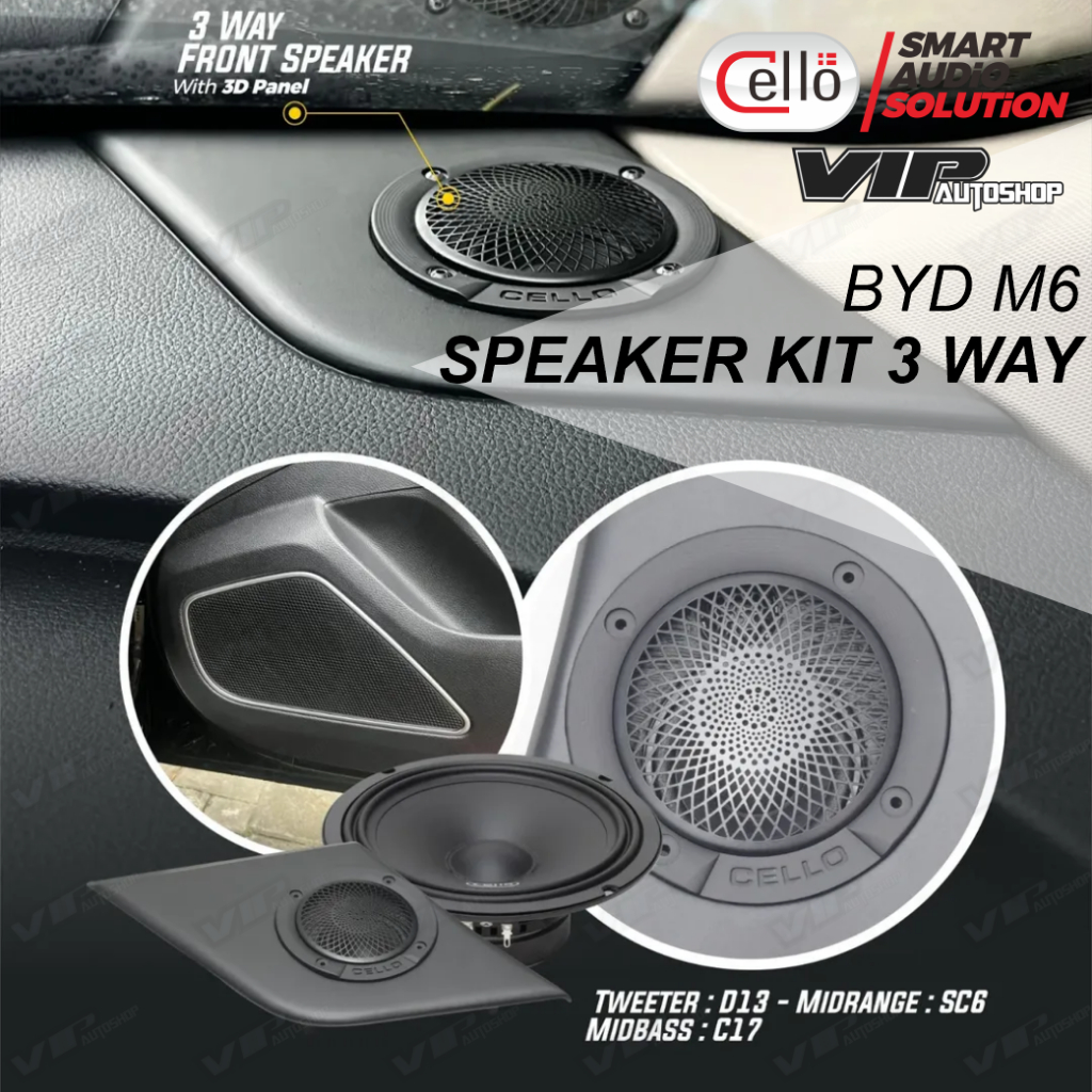 Jual BYD M6 speaker kit 3 way depan audio mobil midbass midrange ...