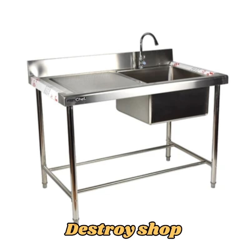 Jual MEJA SINK WASTAFEL STAINLESS 304 / WASTAFEL STAINLESS UK 120X60X85 ...
