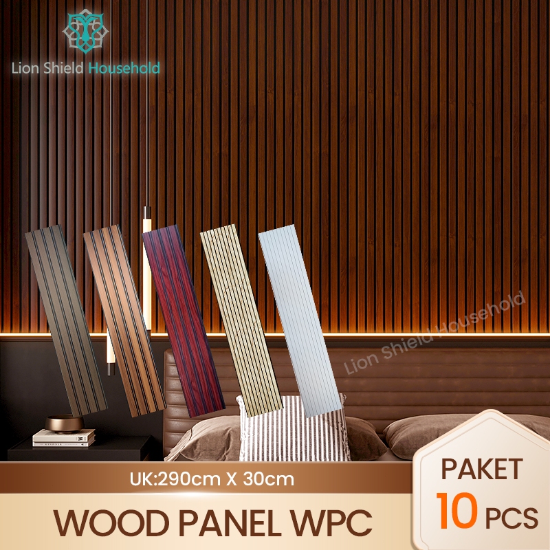 Jual 10 PCS PAKET Woodpanel Dekorasi Rumah Mewah Wallpanel 300x10mm 2.9Meter Composite Echo Wood ...