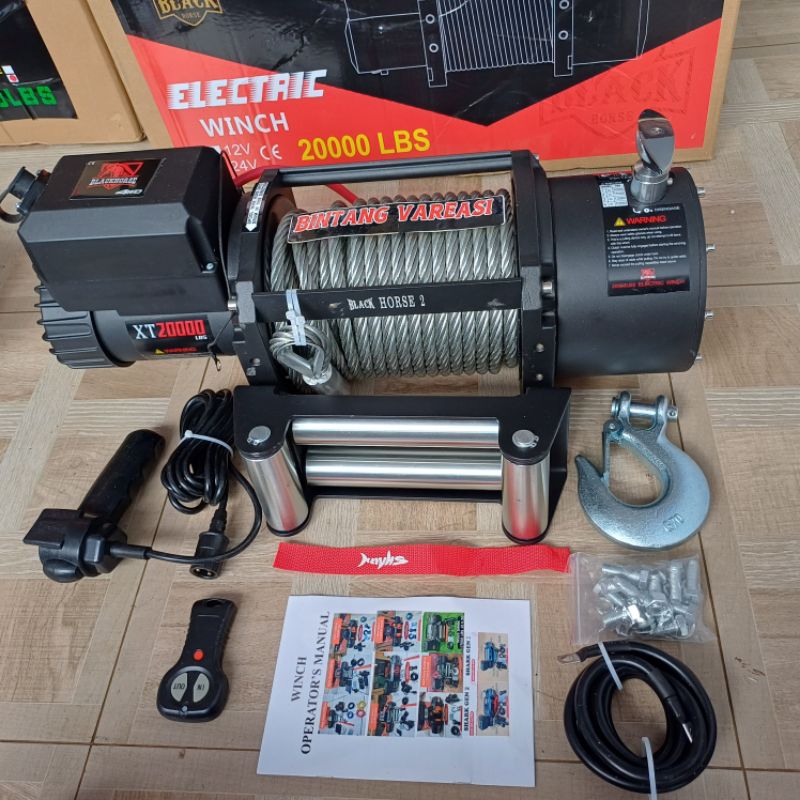 Jual WINCH BLACK HORSE 20.000 LBS 10 TON 12 & 24 VOLT WINCH OFFROAD ...