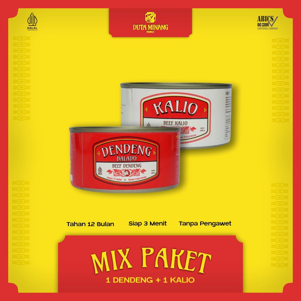 Jual PAKET 2 Kaleng Rendang Kalio & Dendeng Balado Daging Sapi Khas ...