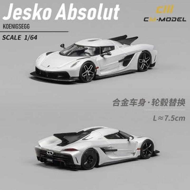 Jual CM Model 1:64 Diecast Model Koenigsegg Jesko Absolute white ...