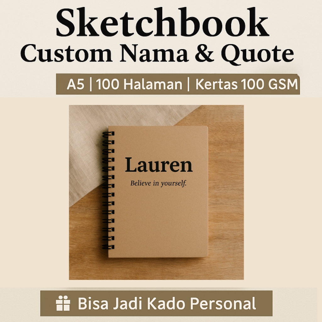 Jual Sketchbook Spiral Custom Nama | Buku Sketsa Aesthetic Personal | Buku Catatan Spiral Unik ...