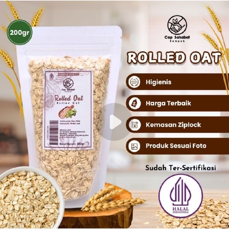 Jual OAT MEAL GANDUM UTUH ROLLED OAT 200gr REMPAH PREMIUM QUALITY ...