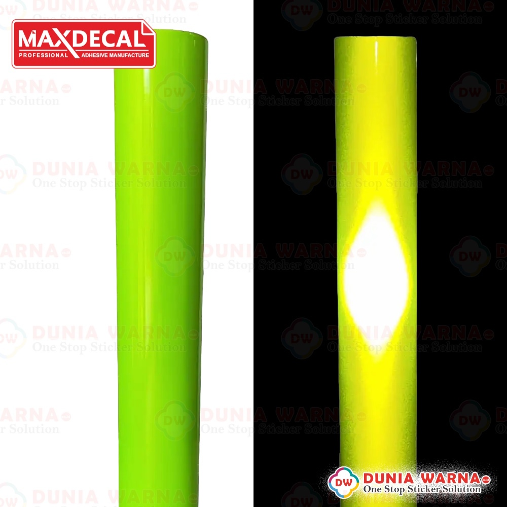 Jual Roll Maxdecal MR3629 Fluorescent Yellow Sticker Reflective Neon ...