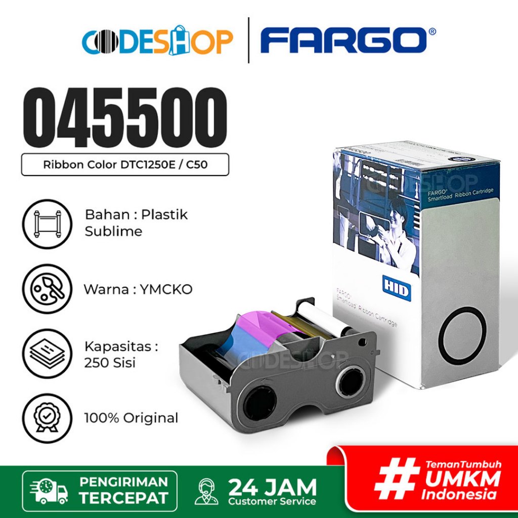 Jual RIBBON FARGO DTC 1250e & C50 ( PN : 045500 ) WARNA COLOR YMCKO ...
