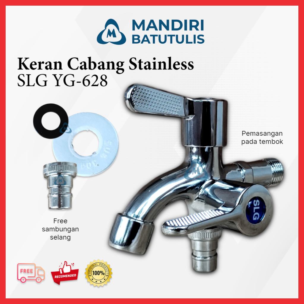 Jual Kran Cabang Stainless SOLIGEN 628 - Keran Air Tembok Dua Lubang ...