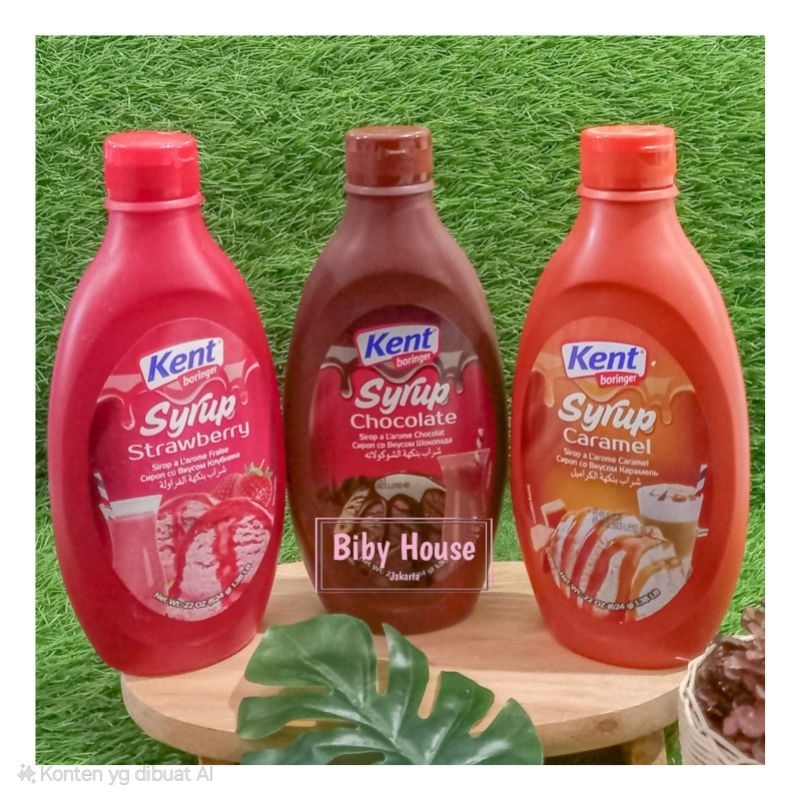 Jual SIRUP Kent Boringer SYRUP Strawberry / Chocolate/ Caramel 624 gr ...